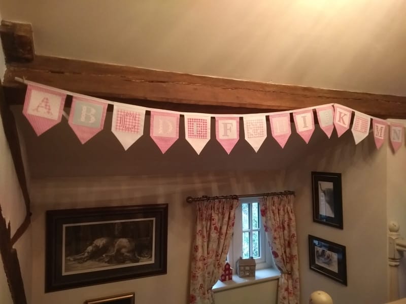 Pink Alphabet Bunting - Our Cottage Creations