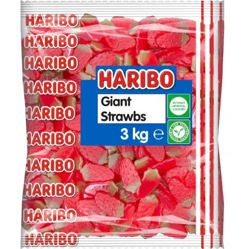 Haribo Giant Strawbs Pick N Mix Retro Sweets 500G / 1KG / 2KG / 3KG ...