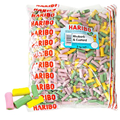 Haribo Rhubarb & Custard Retro Sweets 500G / 1KG 2KG / 3KG - SWEET ...