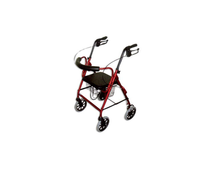 Rollator 4 roues bordeaux euromedis - Médical Azur