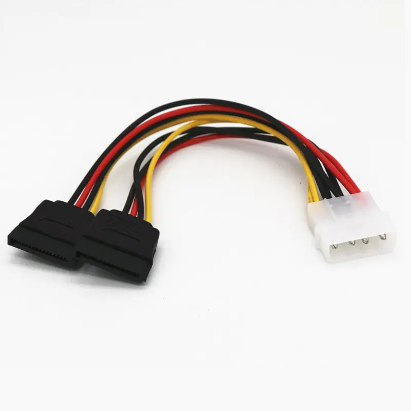 large 4PIN to SATA power cable Serial 2in1 Power cord 4pin to dual 15p