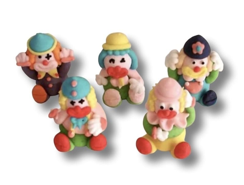 Set of 12 3D Clowns Cake Toppers - Sugar Craft by Rosie