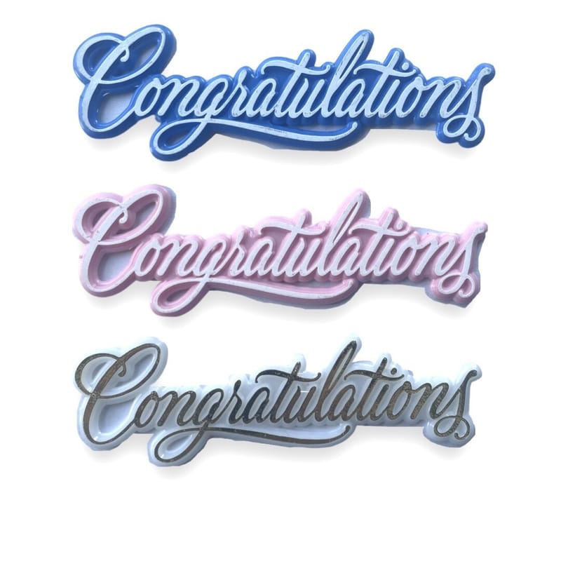 Congratulations Cake Plaque / Sign - Sugar Craft by Rosie