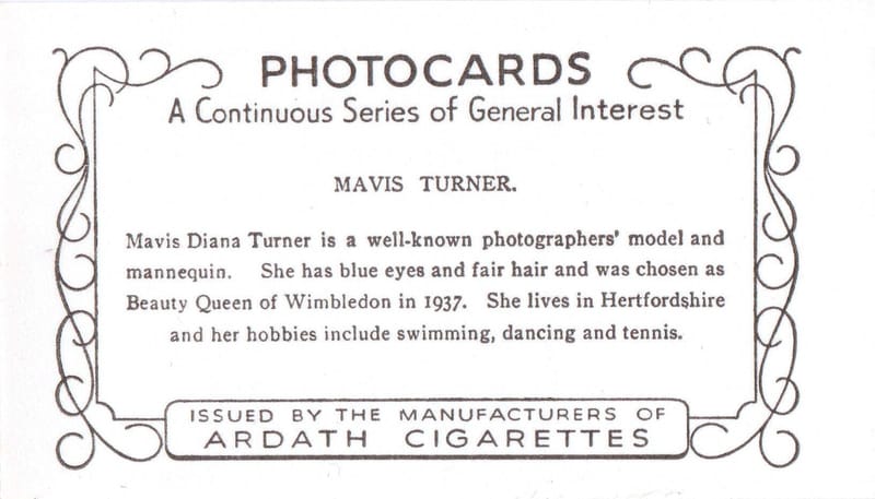 MAVIS TURNER - CINEMA & CIGARETTE CARDS