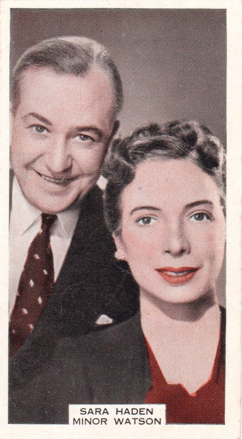SARA HADEN AND MINOR WATSON in "THE HARDY'S RIDE HIGH"...