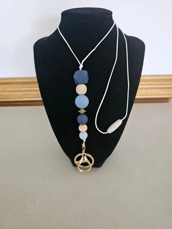 Blue/Neutral Lanyard - Jojo's Accessories Shop