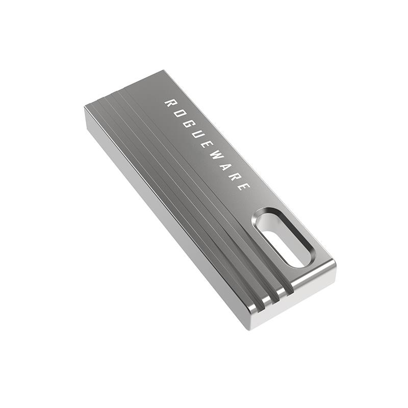 ROGUEWARE U280-U2 32GB METAL CAPLESS USB 2.0 FLASH DRIVE - SILVER