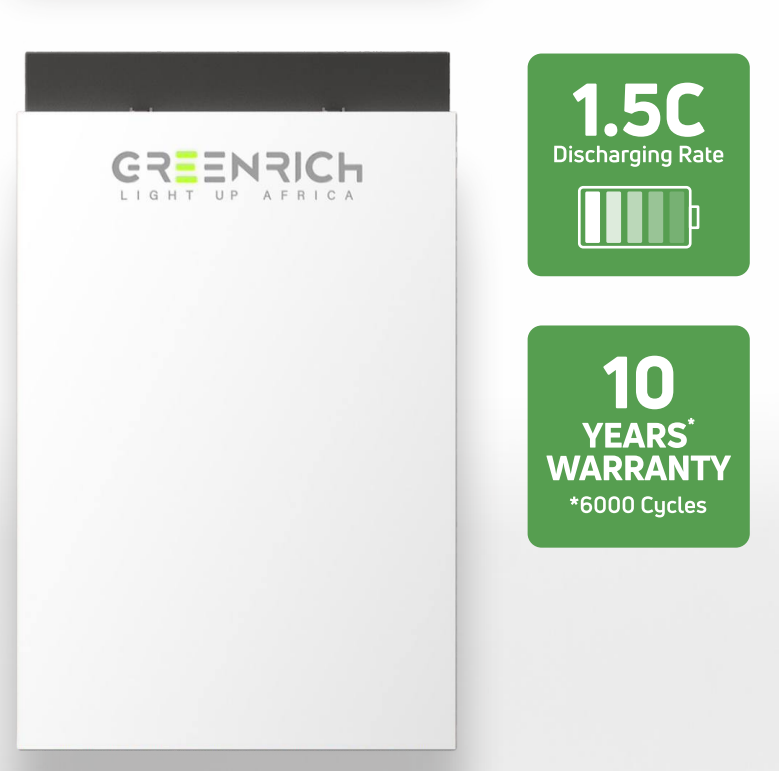 Greenrich WM5000 Wall Mount 51.2V Lithium Battery - Carlazo Solar ...