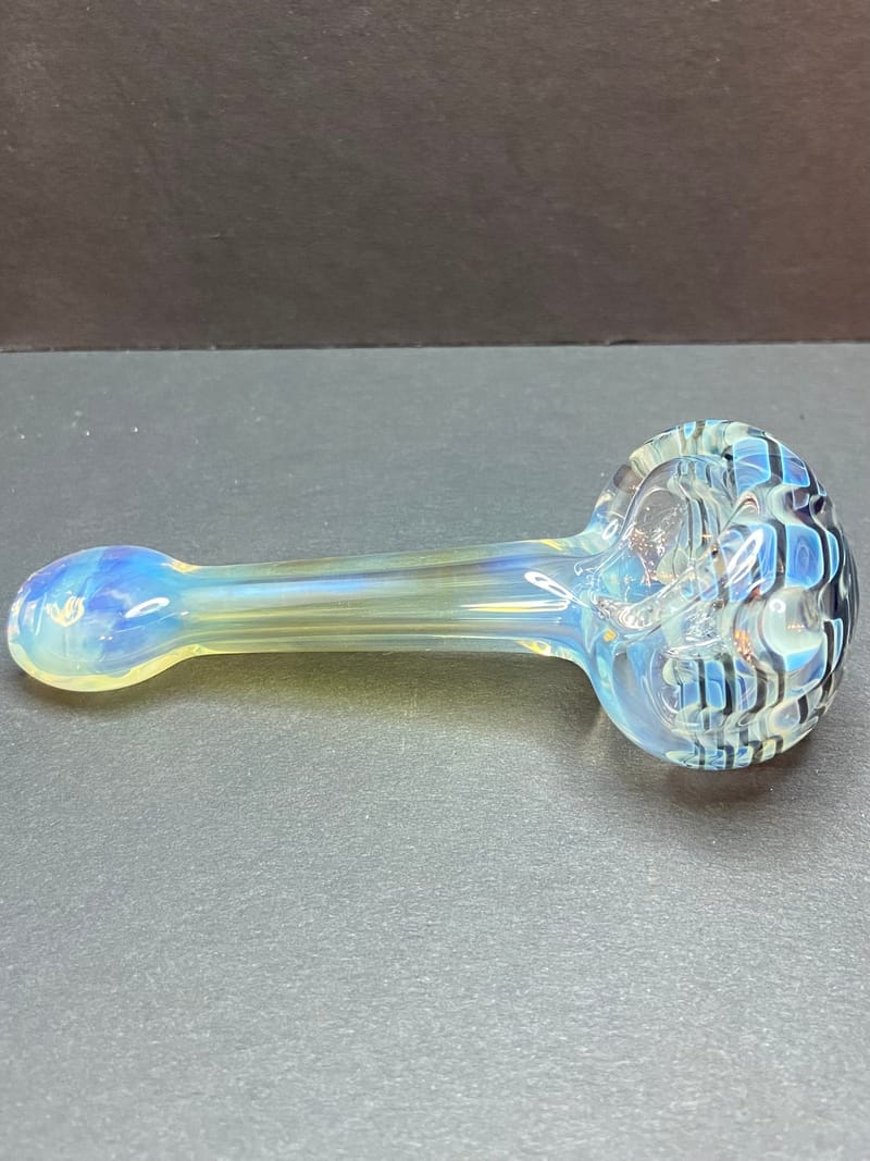Sp-4: Fumed pipe with color wrapped head. - Shockers Glass Studio