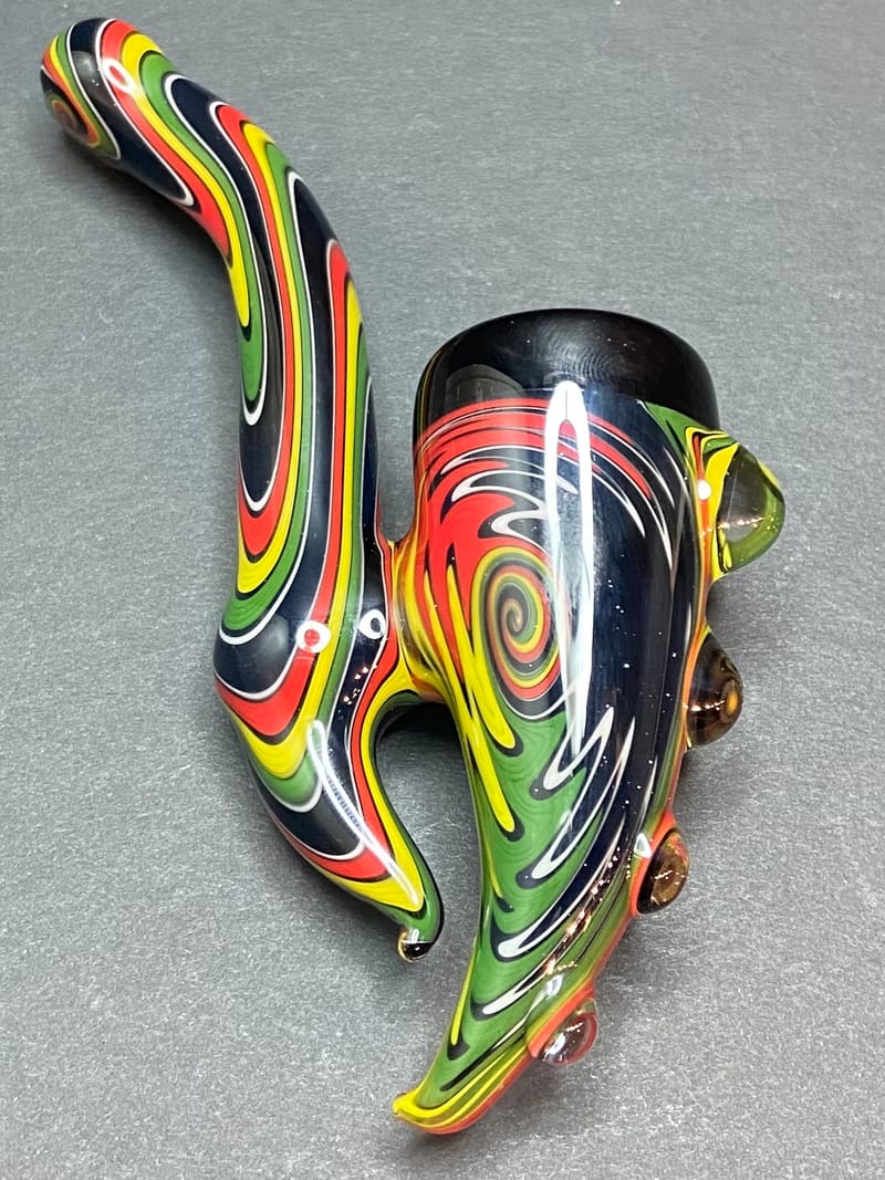 Hp-5: Rasta Pocket sized Sherlock pipe - Shockers Glass Studio