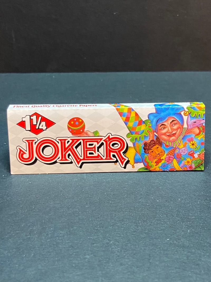Joker 1 1/4” (79 mm) Cigarette Rolling Papers. - Shockers Glass Studio