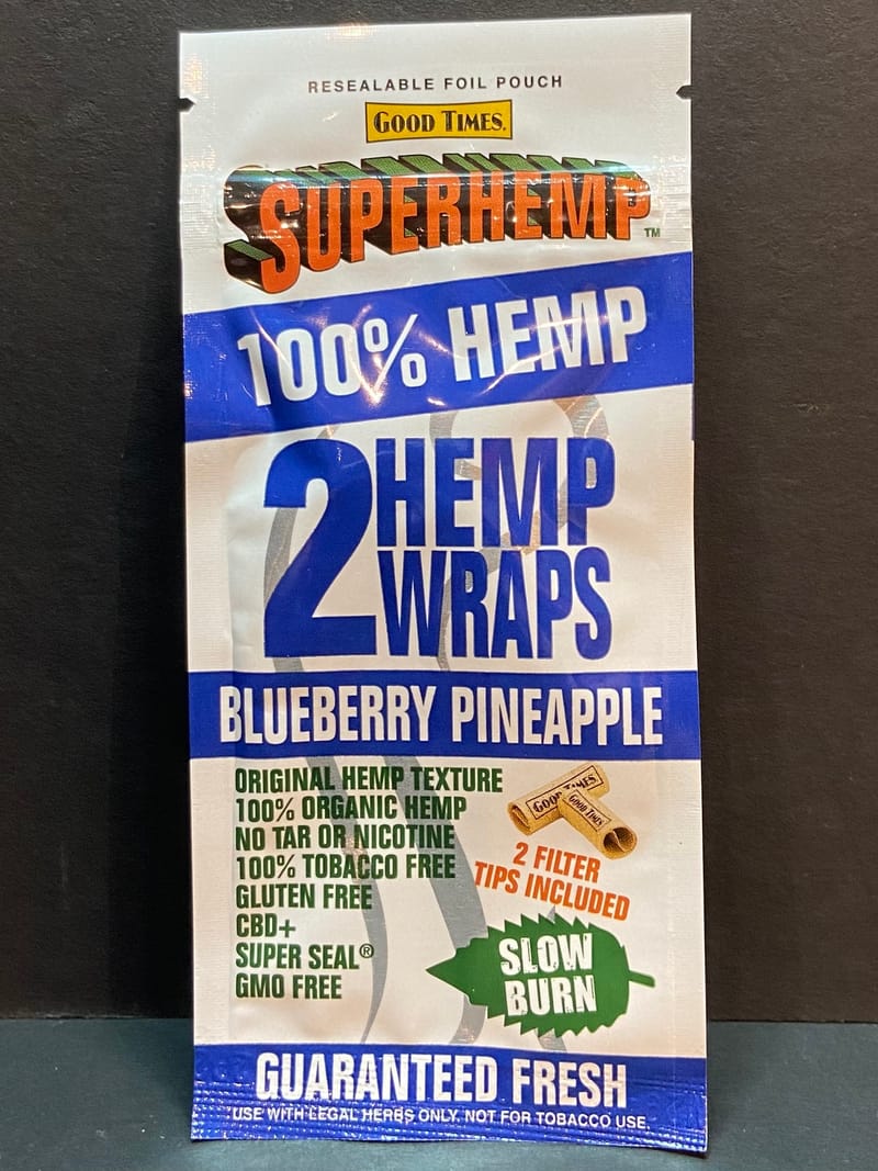 SuperHemp Blueberry Pineapple Flavored Wraps Pack. - Shockers Glass Studio