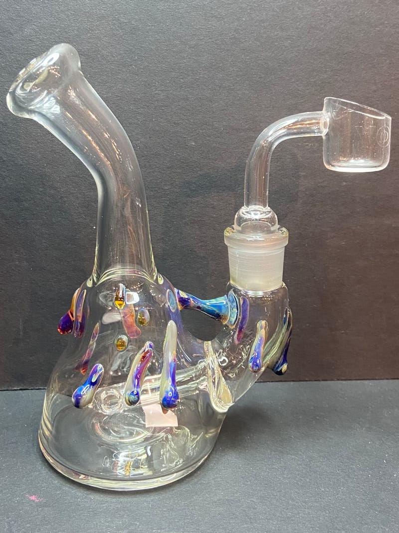 14 mm Female Rig with Multi-Color artwork. - Shockers Glass Studio