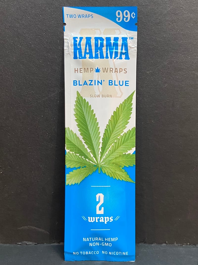 KARMA Blazing Blue Hemp Wraps - Shockers Glass Studio