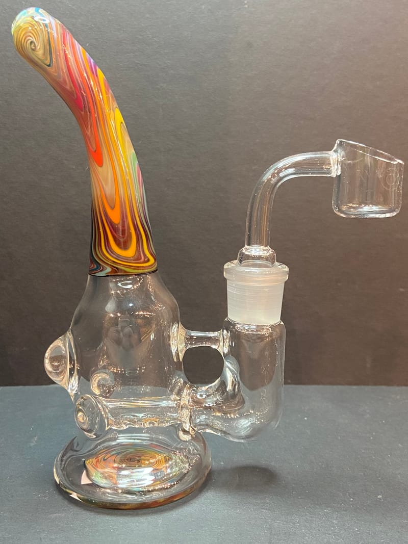 Rig-10: 14mm Female Multi-Reversal Clear Glass Rig. - Shockers Glass Studio