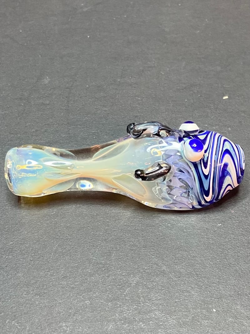 1HT-16: Fumed Inside / Out Fish One-Hitter. - Shockers Glass Studio