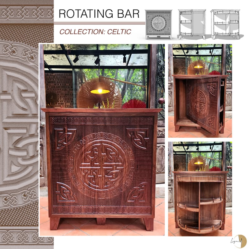 Celtic Knot - Rotating Bar Cabinet