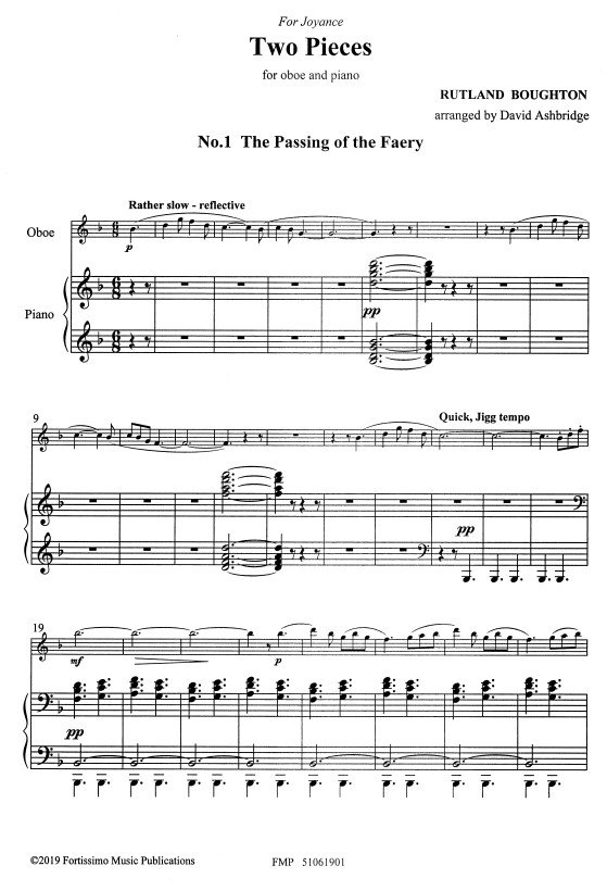 Ashbridge, David Two Chinese Pictures for solo oboe - Fortissimo Music ...