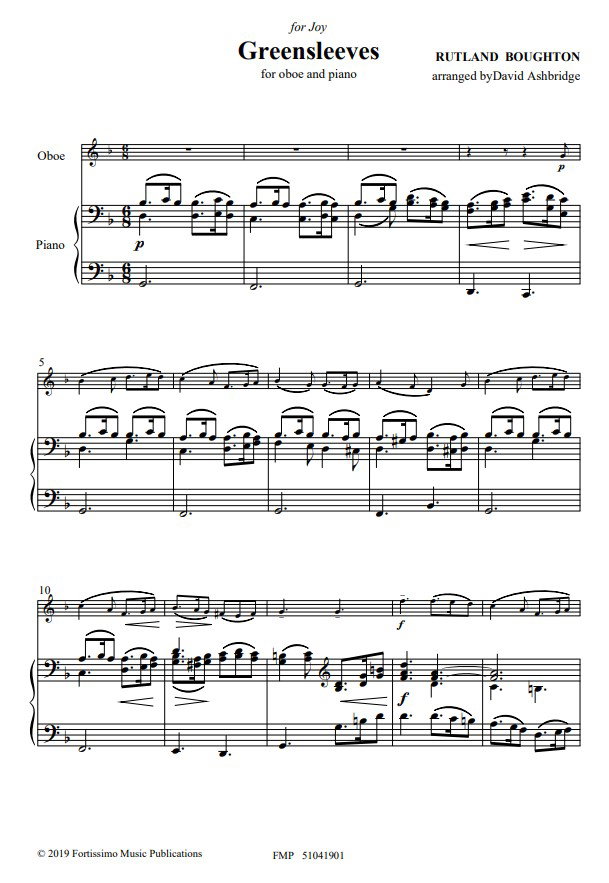 Ashbridge, David Two Chinese Pictures for solo oboe - Fortissimo Music ...