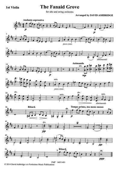Ashbridge, David The Fanaid Grove for Alto and String Orchestra Set ...