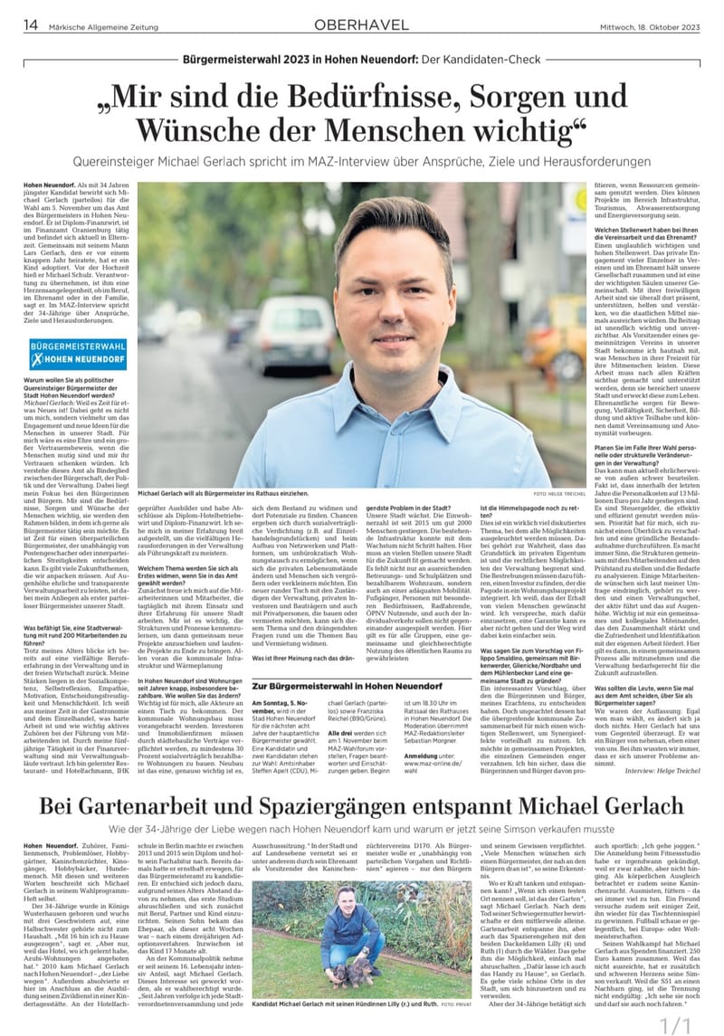 Michael Gerlach im MAZ Interview - über Ansprüche, Ziele und Herausf...
