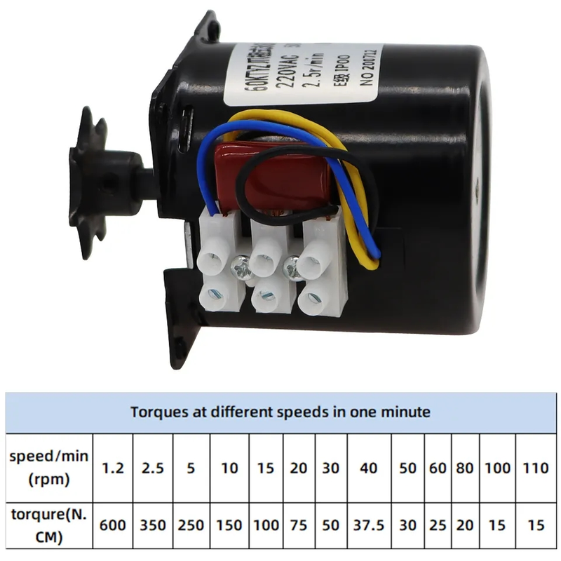 18W 220V 60KTYZ Egg Turning Gear Motor Set – Incubator Spare Part