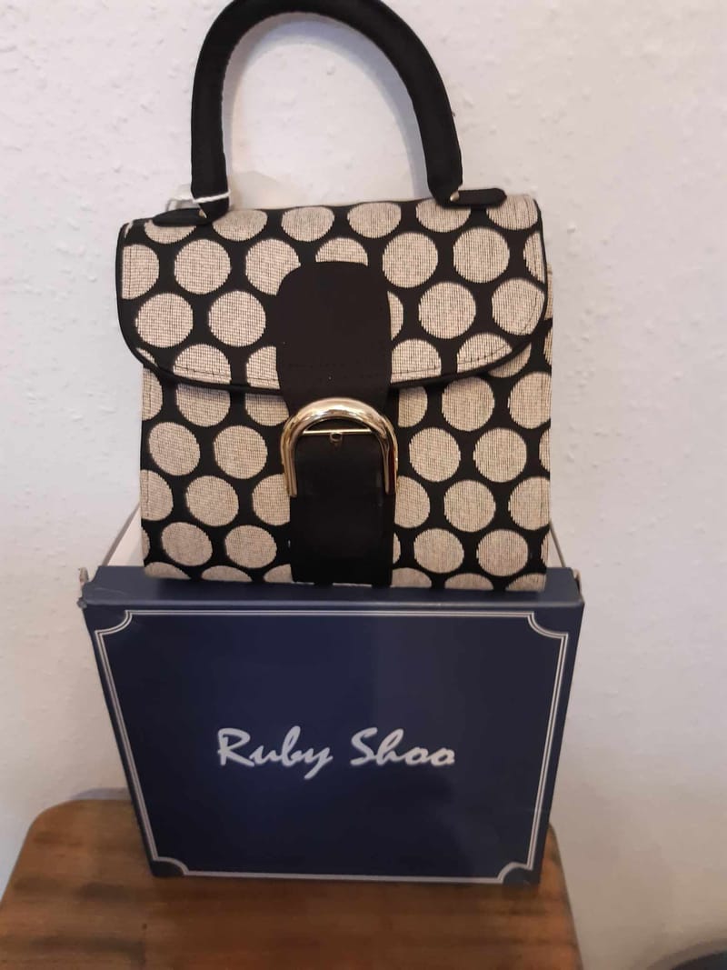 Ruby Shoo Riva Black Spot Bag - lindsayfashions of Ripon