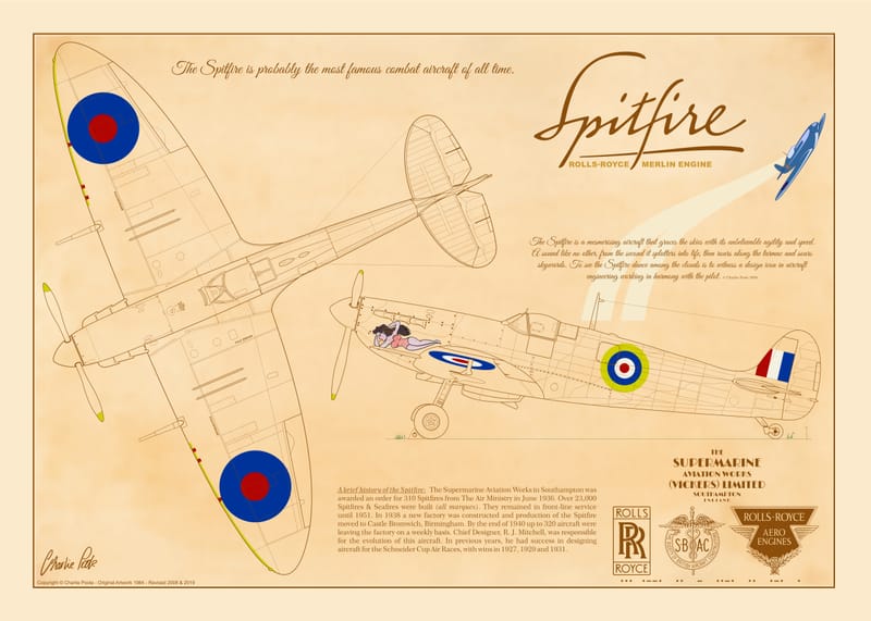 Avro Lancaster R5689 Outline Drawing- Art Print A3