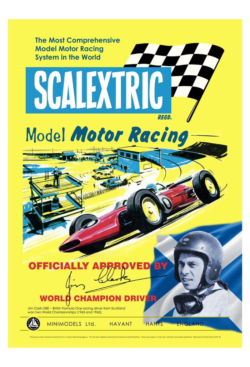 Scalextric - Jim Clark Poster - Charlie Poole Art & Photography