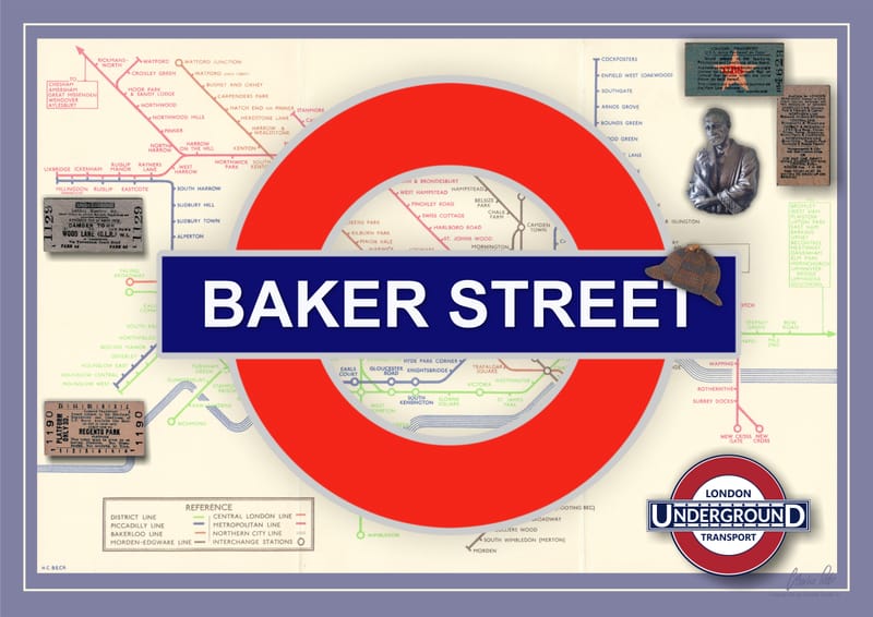 Baker Street – London Underground Sign - Art - Charlie Poole Art ...