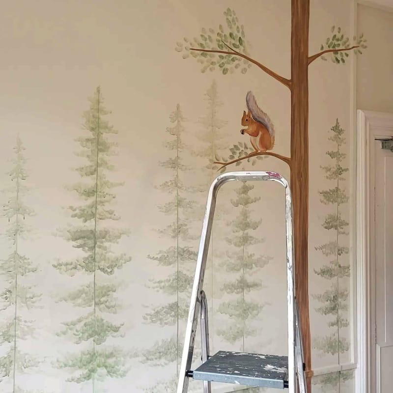 Mural in progress... this was part of a woodland inspired Mural ...
