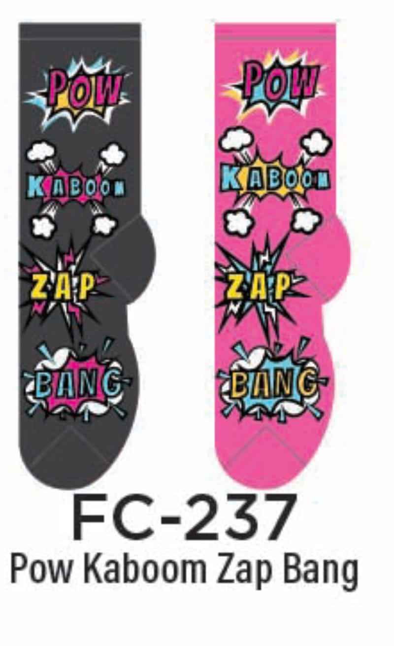 Pow Kaboom Zap Bang - Funtastic Fun Socks