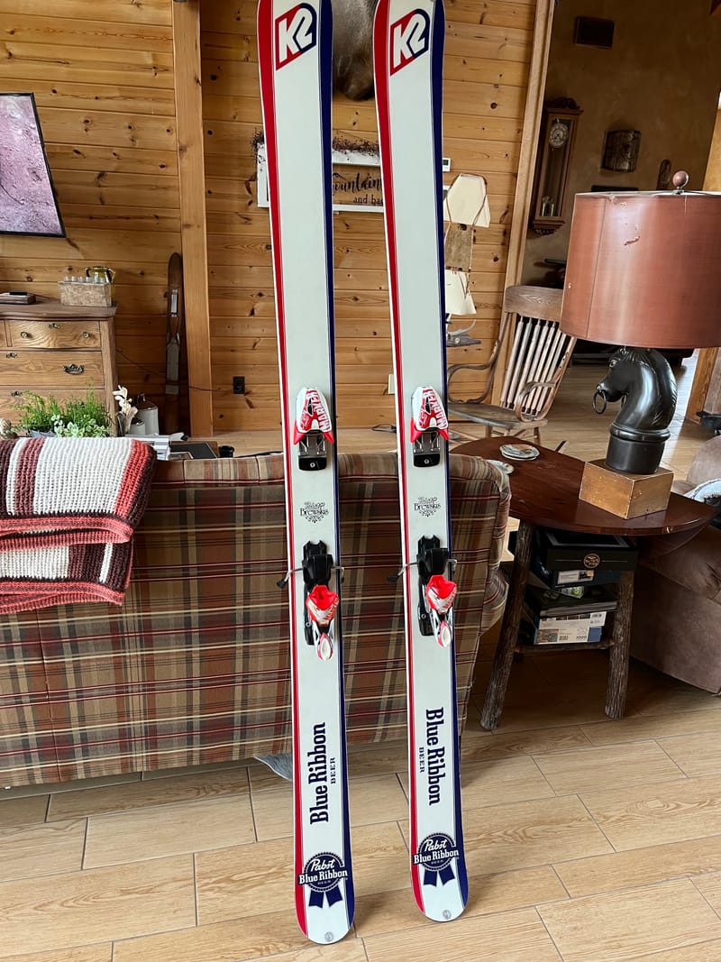 Pabst Blue Ribbon Snow Skis - Kane/DeKalb Illinois Garage Sale