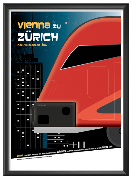 öbb nightjet train poster - Art Parade train posters