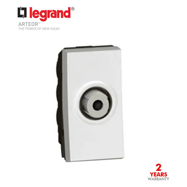 LEGRAND 572163 TV Socket 'F' Type w/Scrw 1Mod, White Arteor