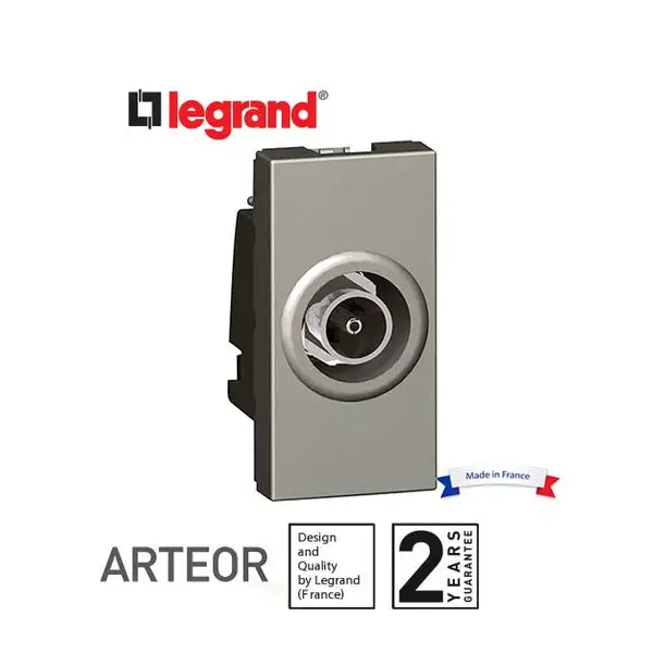 LEGRAND 572663 TV Socket Arteor 'F' Type 1 Module Magnesium