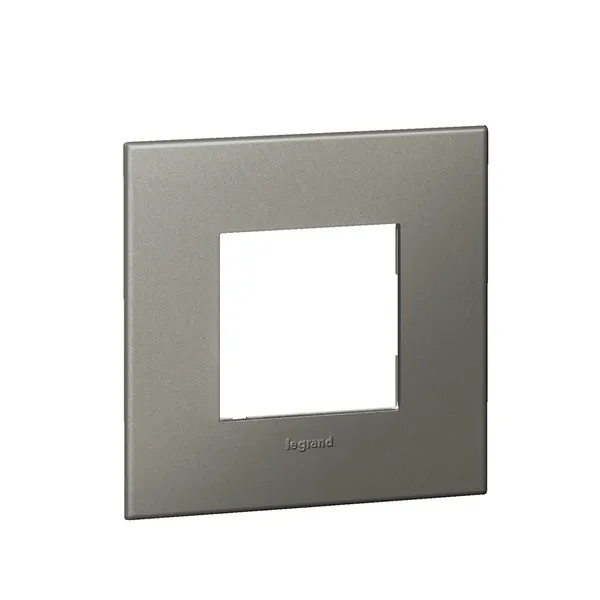 LEGRAND 571312 Plate 2Mod Sqr BS, Magnesium Arteor