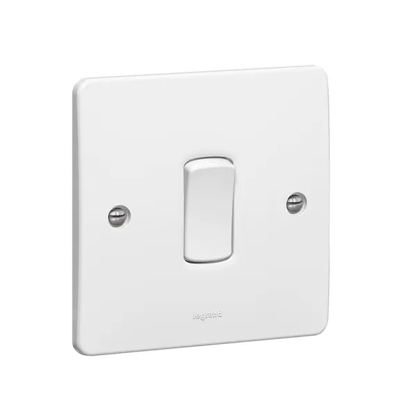 LEGRAND 730000 Switch 10A 250V 1G 1Way, Syn.White