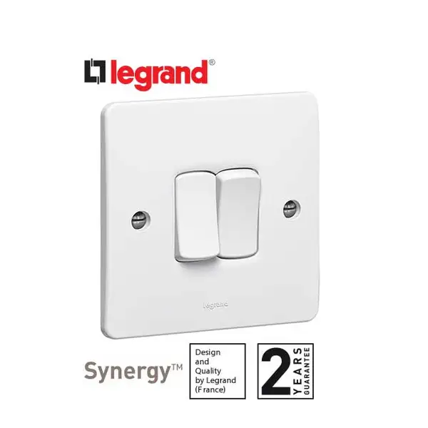 LEGRAND 730002 Switch Synergy, 2 Gang, 2 Way, 10 AX, 250 V~, White
