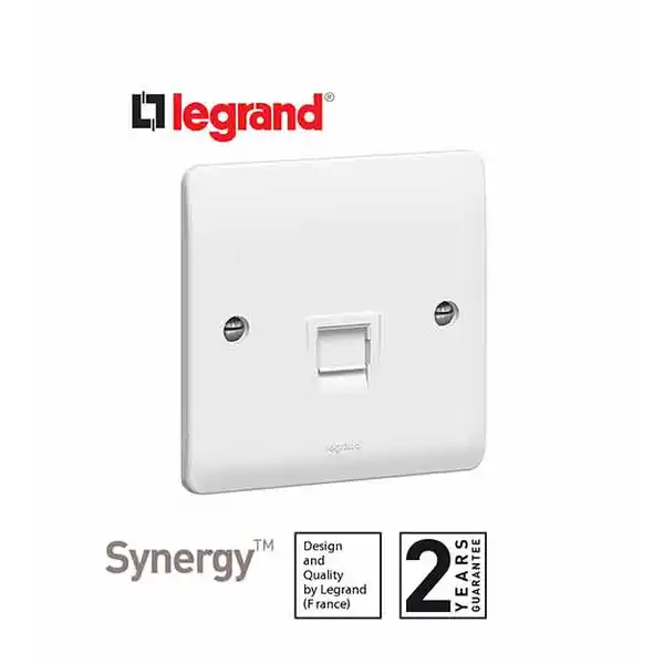 LEGRAND 730054 Telephone Socket Synergy RJ11 Single, White