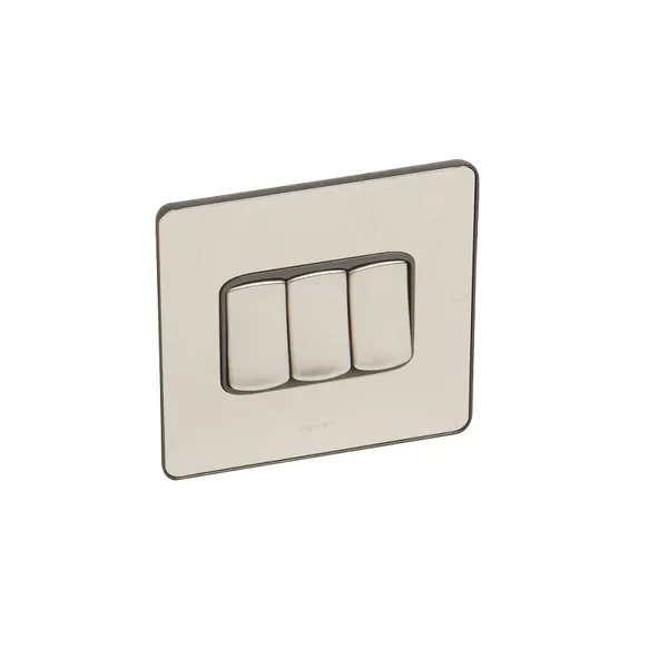 LEGRAND 832133 Switch Synergy 3 Gang 2-Way 20AX 250 V~ Sleek S.Steel