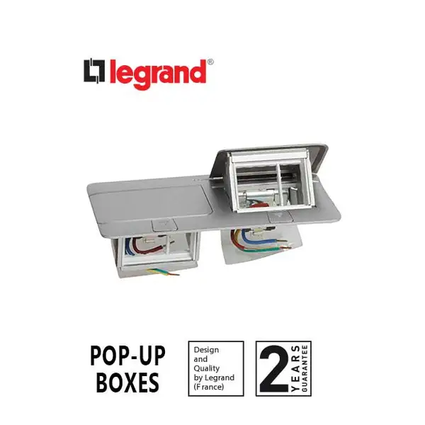 LEGRAND 54012 Pop-Up Box to Be Equipped, 6 Modules, Matt Aluminum