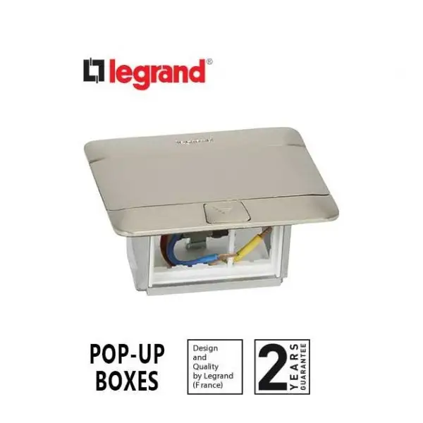 LEGRAND 54020 Pop-Up Box 3 Modules Brushed Stainless Stee