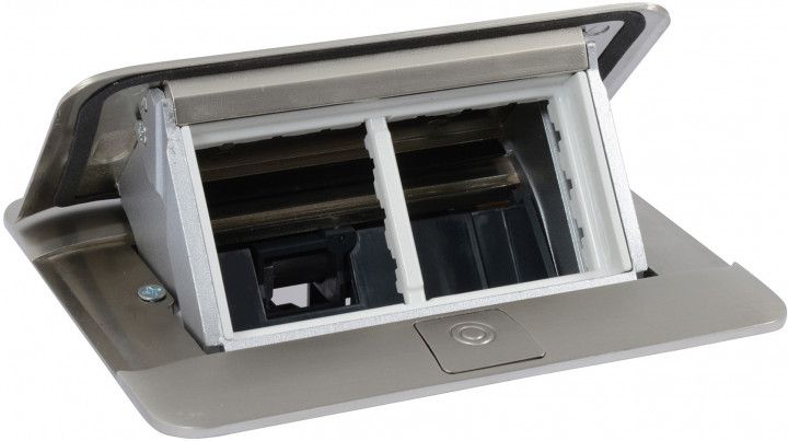 LEGRAND 54021 Pop-Up Box 4 Modules, Brushed Stainless Stee