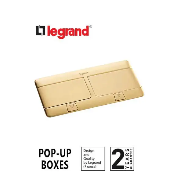 LEGRAND 54018 Pop-Up Box 2 x 4 Modules, Brushed Brass