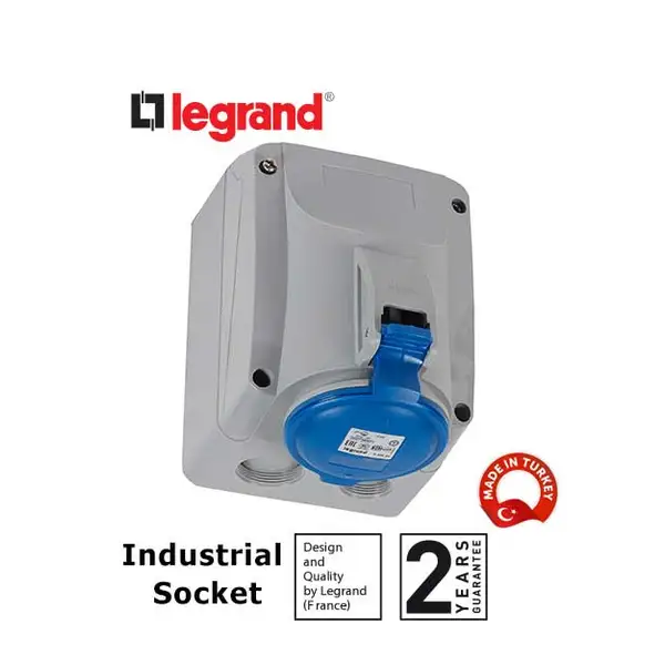 LEGRAND 555254 Surface Mounting Socket IP44, 200/250 V~, 32 A, 2P+E
