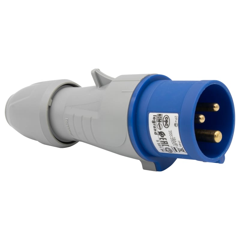 LEGRAND 555234 Straight Plug P17, IP44, 200/250 V~, 32 A, 2P+E