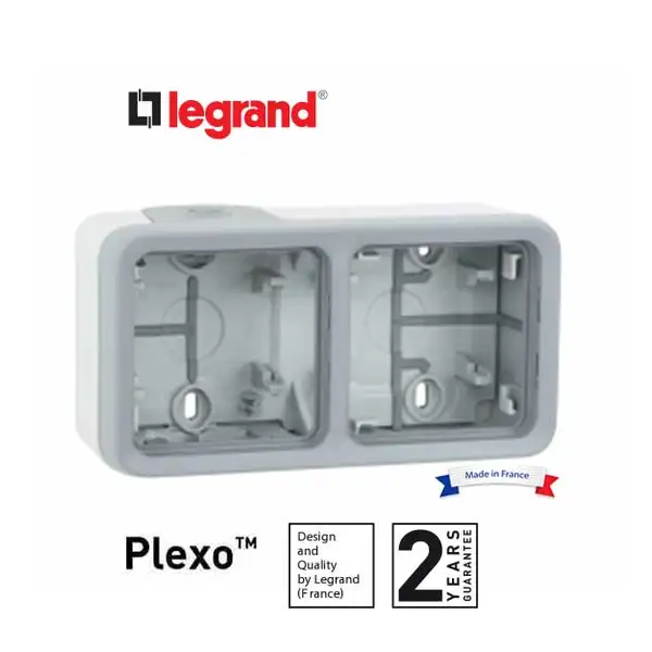LEGRAND 69672 Surface Mounting Box Plexo IP55, 2 Gang Horiz