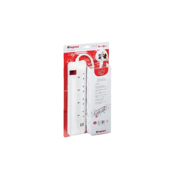 LEGRAND 698531 Multi-Outlet Extension with 2 USB Sockets