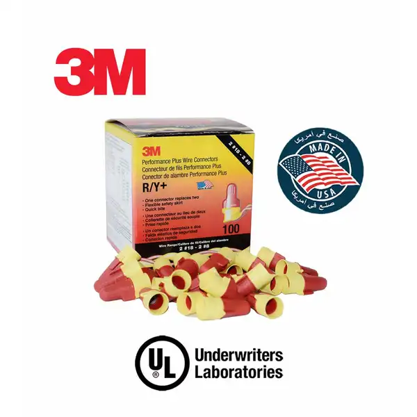 3M - Wire Connector R/Y+ (18 AWG - 8 AWG), 100 Pcs/Pkt